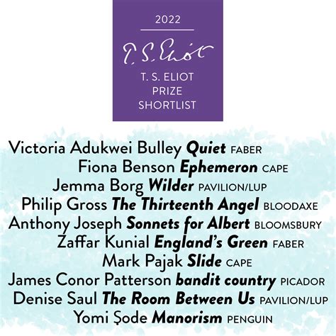 T S Eliot Prize On Twitter We Are Thrilled To Announce This Years T S Eliot Prize