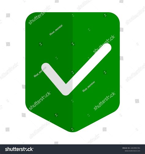 Checkmark Shield Icon Security Authentication Permission Stock Vector Royalty Free