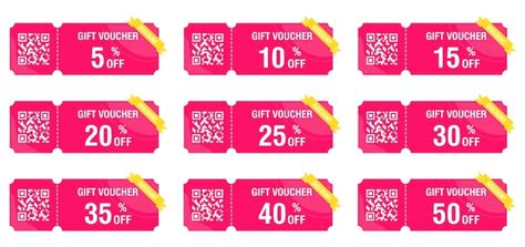Jeu Dicônes De Coupon De Réduction Signes Roses De Billet Avec Signe