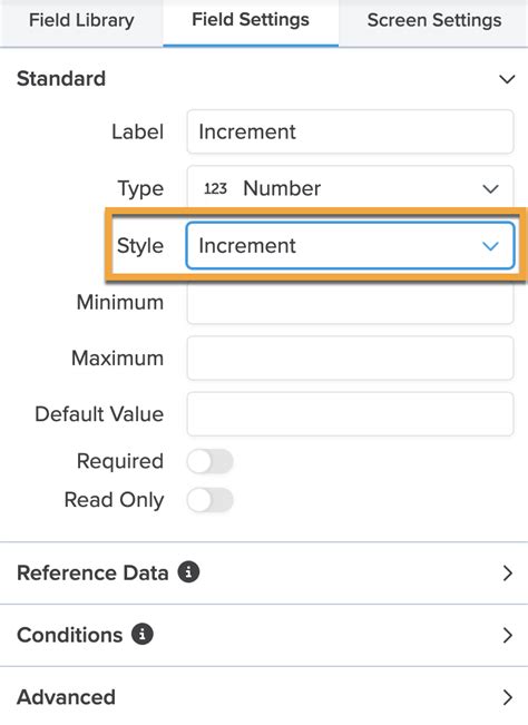 increment style number fields in the builder gocanvas help center