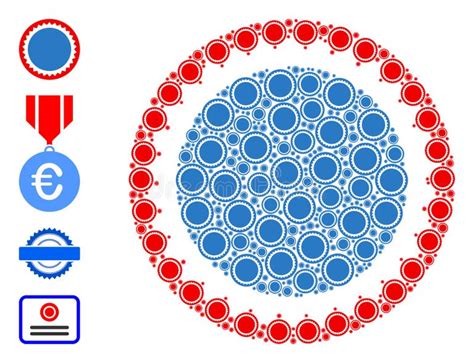 Round Seal Stamp Recursive Mosaic Of Self Items Stock Vector Illustration Of Recursion