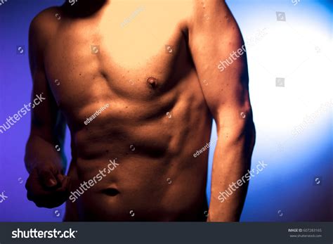 Nude Sporty Slim Attractive Muscular Fit Foto Stok 607283165 Shutterstock