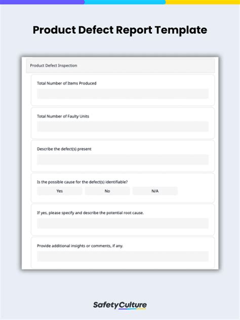 Free Product Defect Report Template Pdf Safetyculture