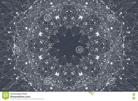 Geometric Graphic Background Molecule And Communication Connected Lines With Dots Stock Vector
