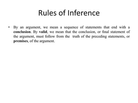 17 Using Rules Of Inference To Build Arguments Ppt