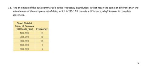 solved 13 find the mean of the data summarized in the