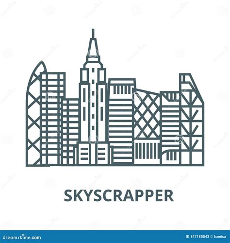 Linear Skyscrapper Icon From City Elements Outline Collection Thin Line Skyscrapper Vector