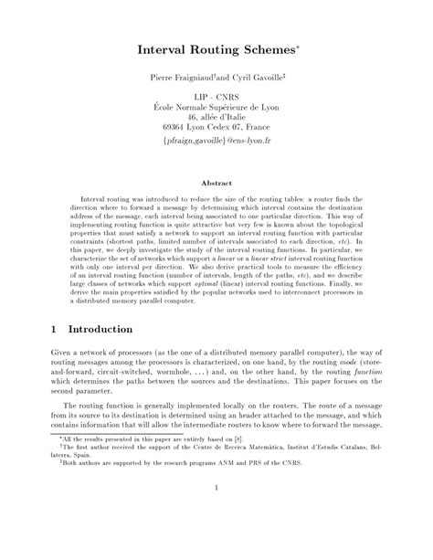 pdf interval routing schemes