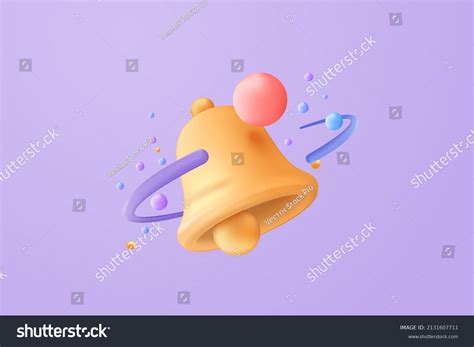 3d Minimal Notification Bell Icon 3d Stock Vector Royalty Free 2131607711 Shutterstock