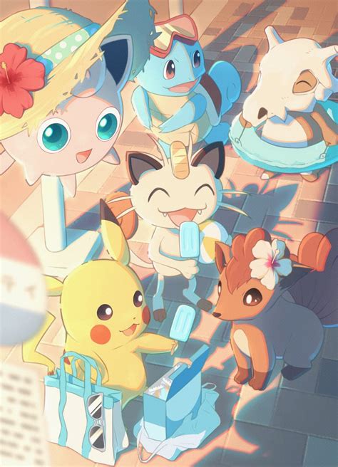 Pikachu Jigglypuff Squirtle Meowth Vulpix And More Pokemon Drawn By Amazumi Danbooru