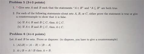 Solved Problem 5 3 3 Points 1 Give Sets A And B Such