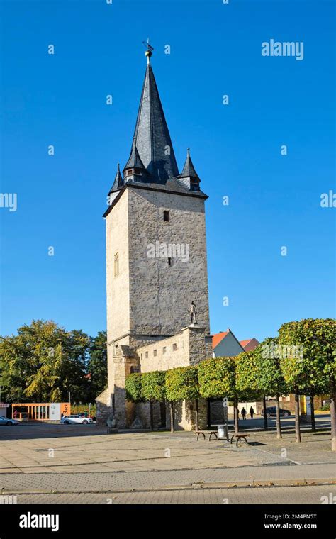 City Wall At The Johannistorturm With The Bronze Figure Of The Polymath