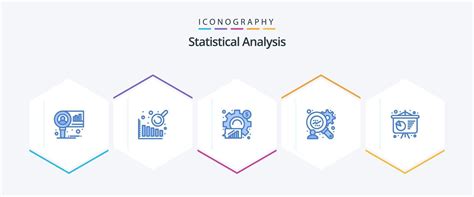 Statistical Analysis 25 Blue icon pack including . poster presentation. business. conference ...