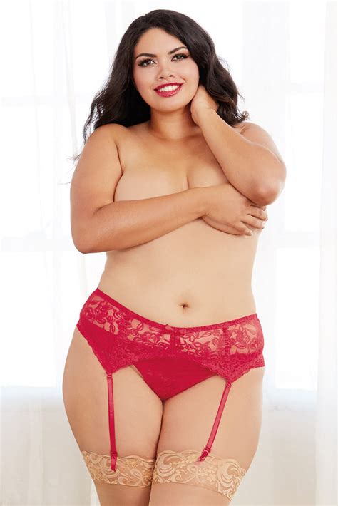 Plus Size Stretch Lace Garter Belt Plus Lace Garter Belt