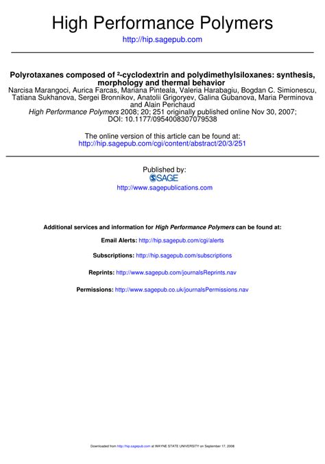 Pdf Polyrotaxanes Composed Of β Cyclodextrin And