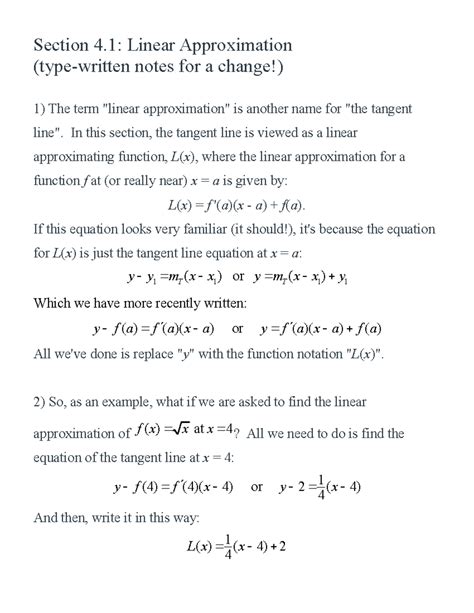 Section4 Si Session Section 4 Linear Approximation Type Written