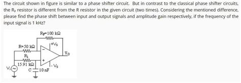 solved the circuit shown in figure is similar to a phase