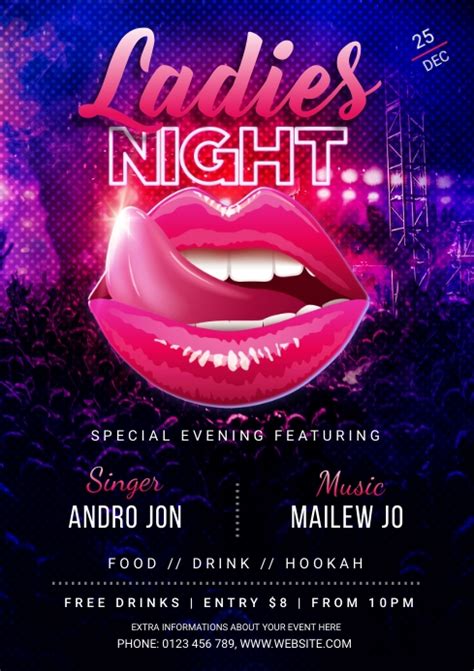 Ladies Night Flyer Mystery Ladies Night Party Poster Design With