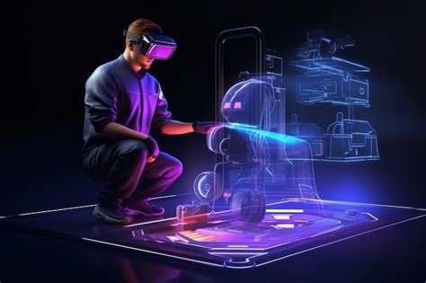 ar 기술을 사용하여 직업을 수행하는 사람 ai 생성 이미지