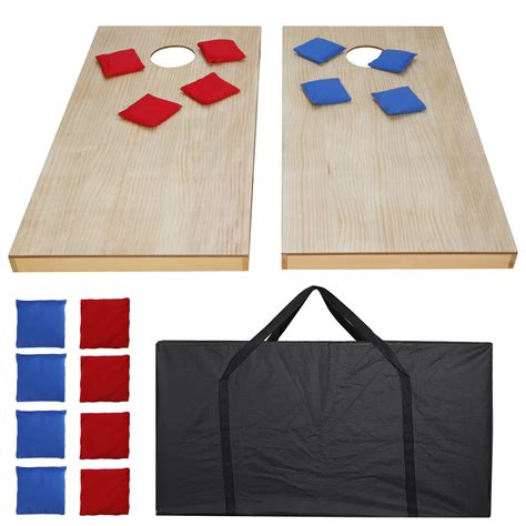 Zensports 4 X 2 Portable Wood Cornhole Set With 8 Bean Bags And Carry