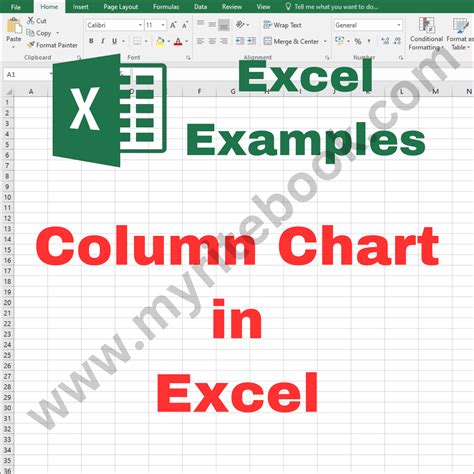 excel example column chart in excel myritebook learn tutorials