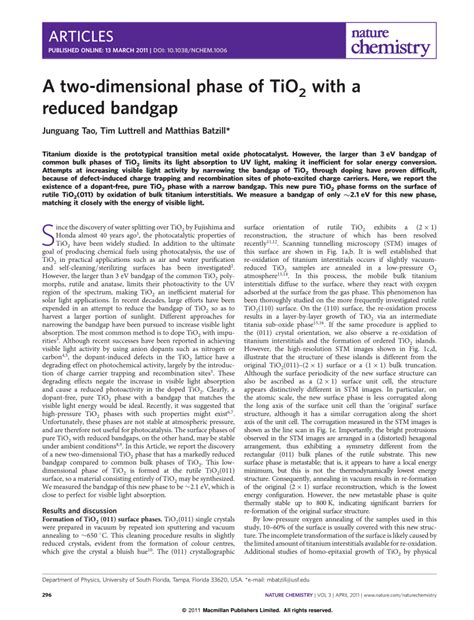 pdf a two dimensional phase of tio2 with a reduced bandgap
