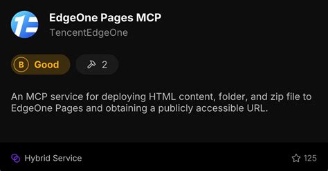EdgeOne Pages MCP MCP Servers LobeHub