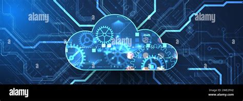 Cloud Computing Conceptabstract Connection Technology Background Hand Drawn Vector Stock