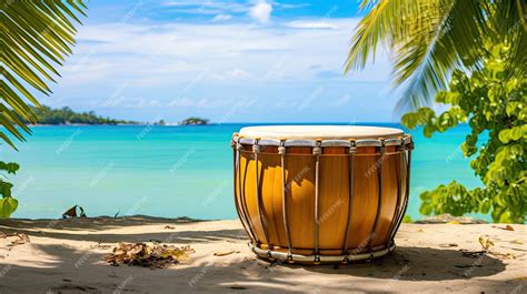 Premium Ai Image A Photo Of A Jamaican Reggae Drum Tropical Beach