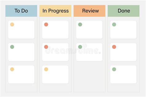 Project Management Board With Kanban Style Task Organization Stock