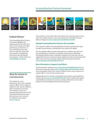 Sustainability Best Practices Framework Version June FINAL PDF