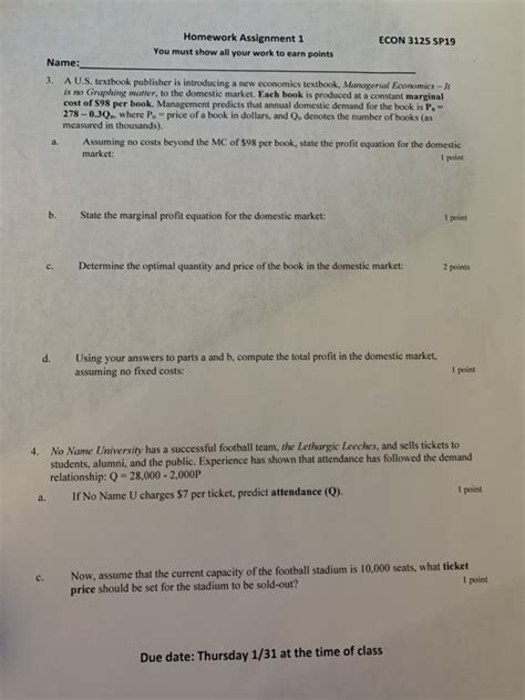 Solved Homework Assignment 1 You Must Show All Your Work To