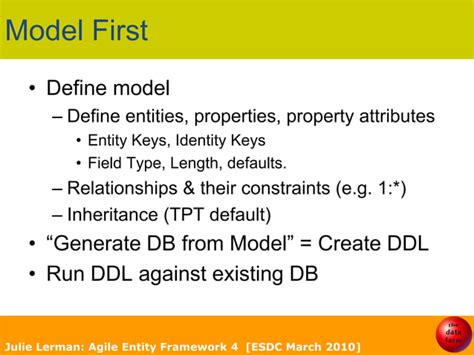Julie Lerman Agile Entity Framework March 2010 Pptx