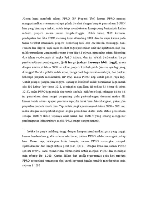 Alasan Kami Membeli Saham Ppro Pdf