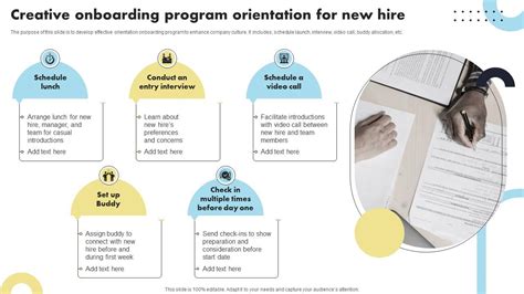 Creative Onboarding Program Orientation For New Hire Ppt Example