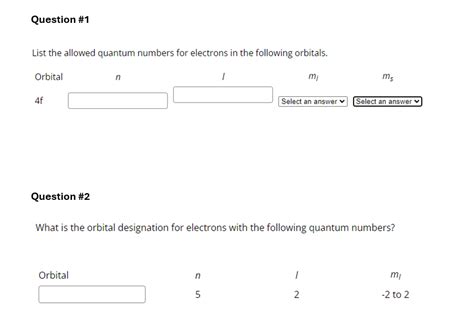 Answered Question 1 List The Allowed Quantum Bartleby