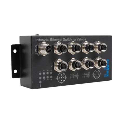 Inmax M12 Connectors Car Industrial Ethernet Switch M12 Railroad Switch Industrial Switch M12
