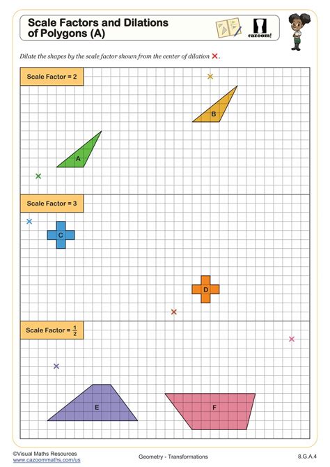 Scale Factors And Dilations Of Polygons A Worksheet 8th Grade Pdf Worksheets