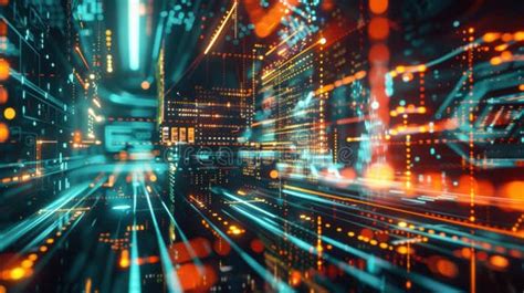 Digital Brain Ai Visualization With Dynamic Charts And Glowing Neural Pathways For Tech Design