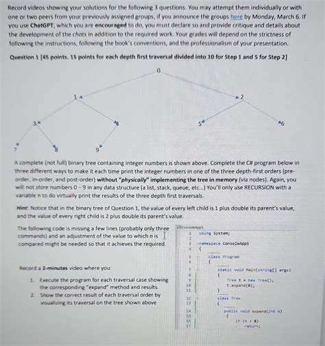 Solved Record Videos Showing Your Solutions For The Chegg Com