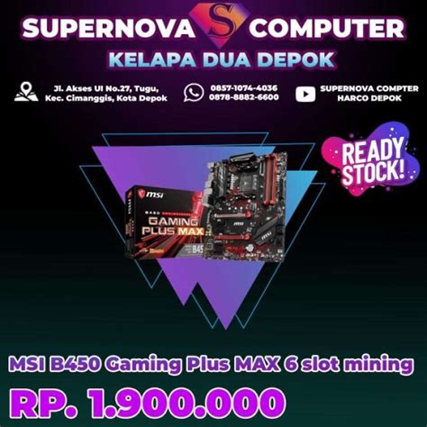Promo Msi B450 Gaming Plus Max 6 Slot Mining Diskon 23 Di Seller Xixistore Pasar Minggu Kota