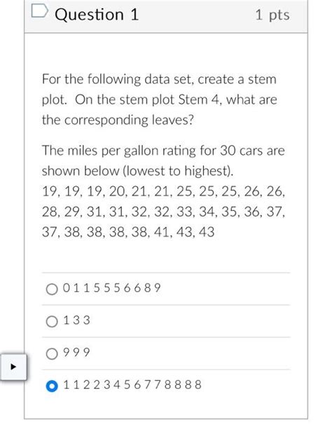 solved question 1 1pts for the following data set create a