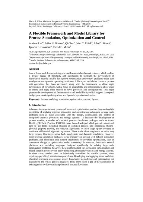 pdf a flexible framework and model library for process egon cheme