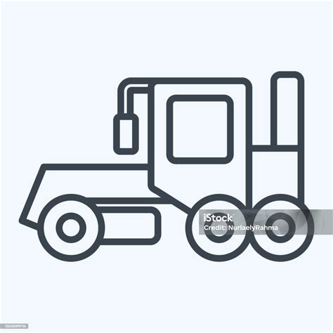 아이콘 그레이더 건설 차량 기호와 관련이 있습니다 선 스타일 심플한 디자인 편집 가능 간단한 그림 개체 그룹에 대한 스톡 벡터 아트 및 기타 이미지 Istock