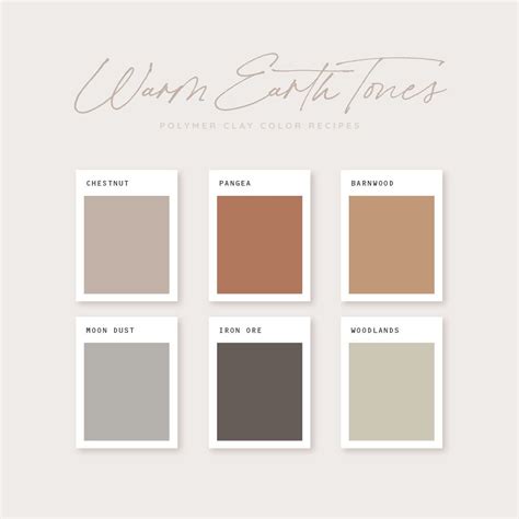 Polymer Clay Color Recipe Warm Earth Tones Polymer Clay Color Guide