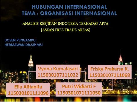 PPT Hubungan Internasional Tema Organisasi Internasional PowerPoint Presentation ID