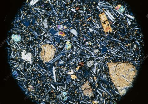 Polarised Lm Of Thin Section Of Basalt Stock Image E4170075