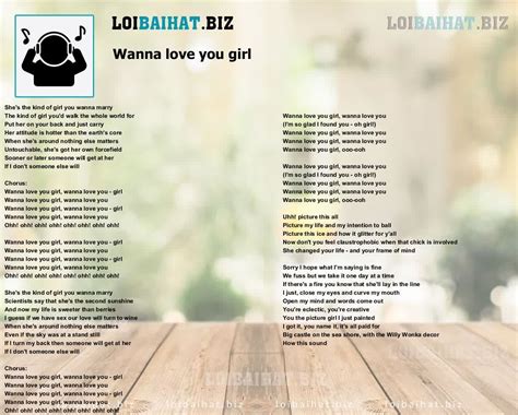Lời Bài Hát Wanna Love You Girl Lyrics En