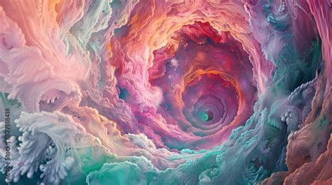 A Mesmerizing Fractal Design With Spirals In A Kaleidoscope Of Neon Colors Exuding A Sense Of