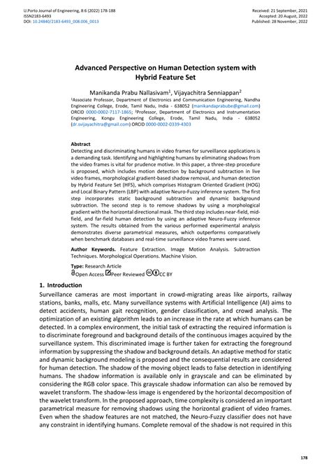 Pdf Advanced Perspective On Human Detection System With Hybrid